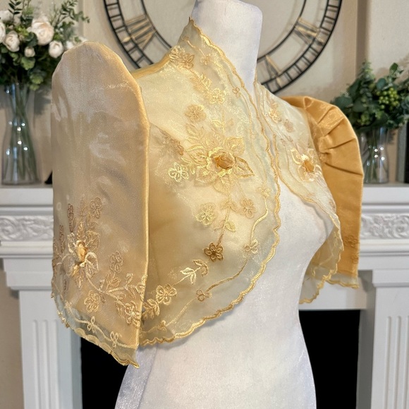 Dresses | Matte Gold Terno Sleeve Filipiniana Bolero | Poshmark